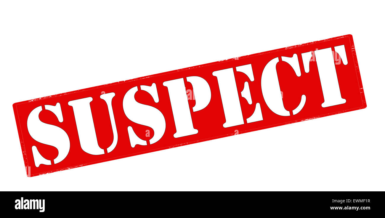 Rubber stamp with word suspect inside, illustration Stock Photo - Alamy
