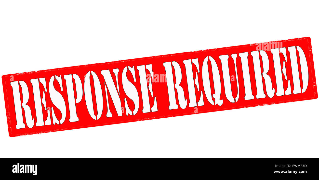 Rubber stamp with text response required inside, illustration Stock ...