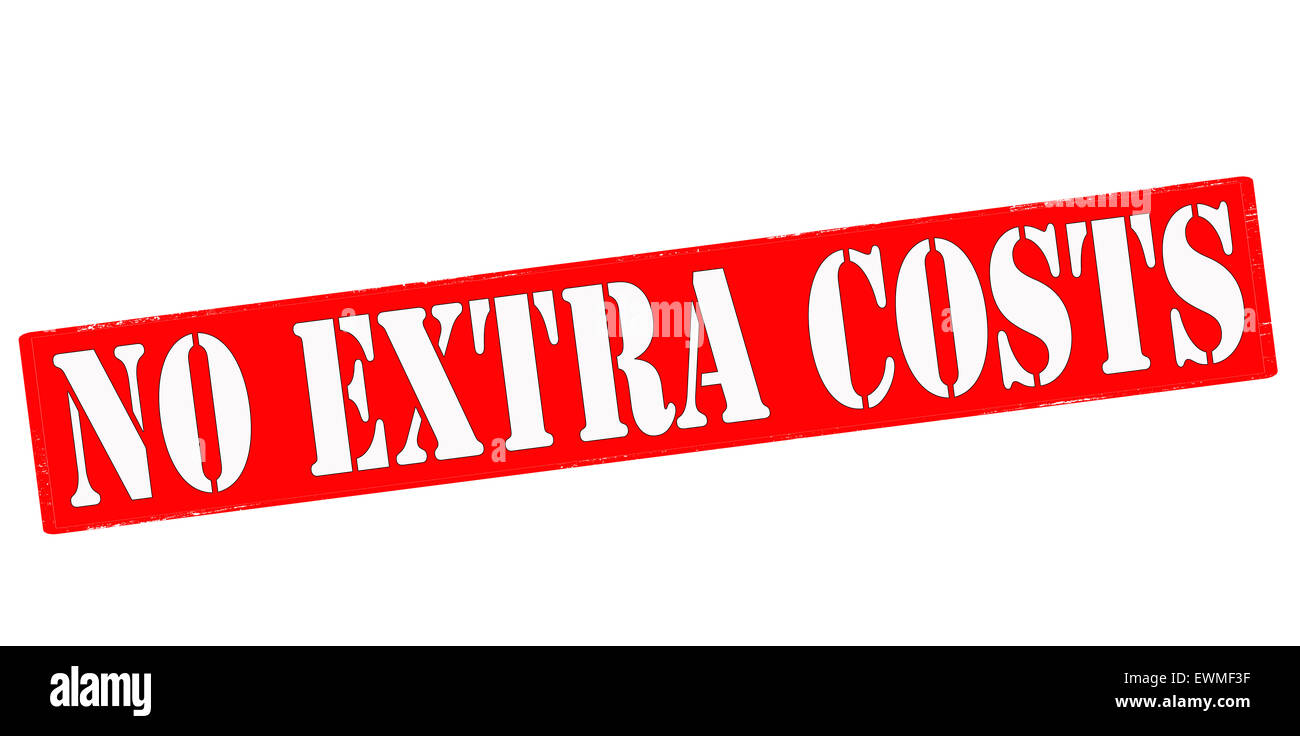 Rubber stamp with text no extra costs inside, illustration Stock Photo ...