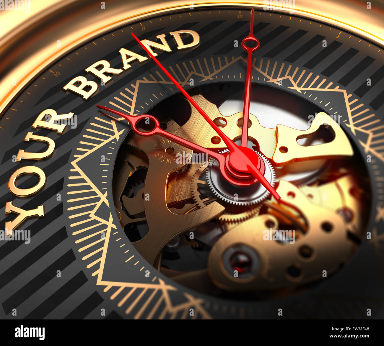 Your Brand on Black-Golden Watch Face Stock Photo - Alamy