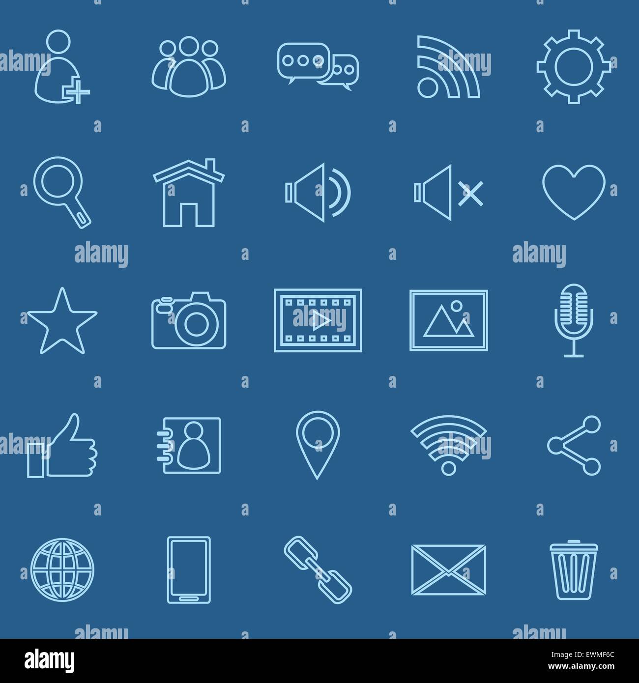 Blue line speech bubble phone Stock Vector Images - Alamy