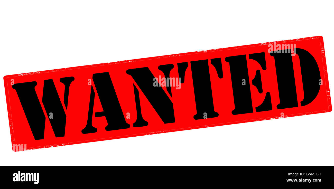 Rubber stamp with word wanted inside, illustration Stock Photo - Alamy
