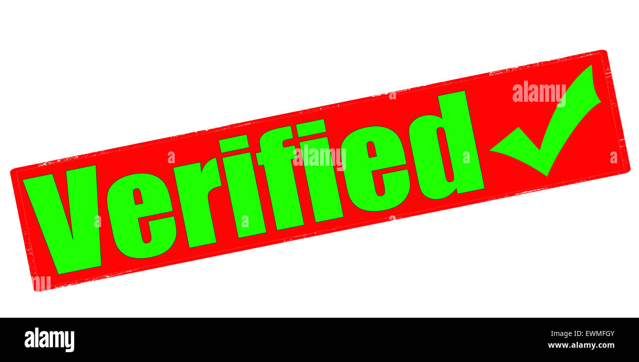 Stamp with word verified inside, illustration Stock Photo - Alamy