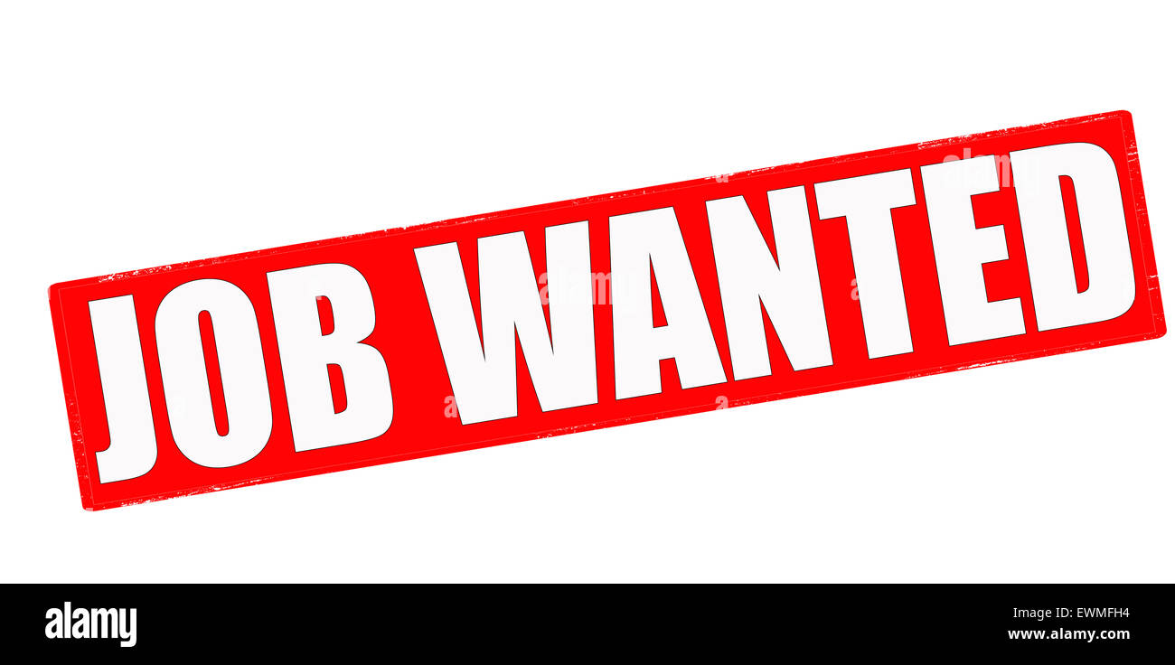 Stamp with text job wanted inside, illustration Stock Photo - Alamy