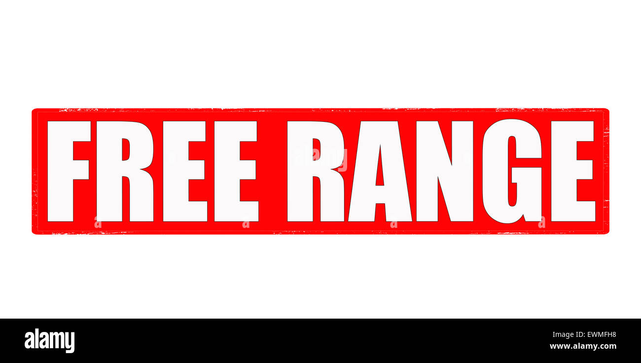Stamp with text free range inside, illustration Stock Photo - Alamy