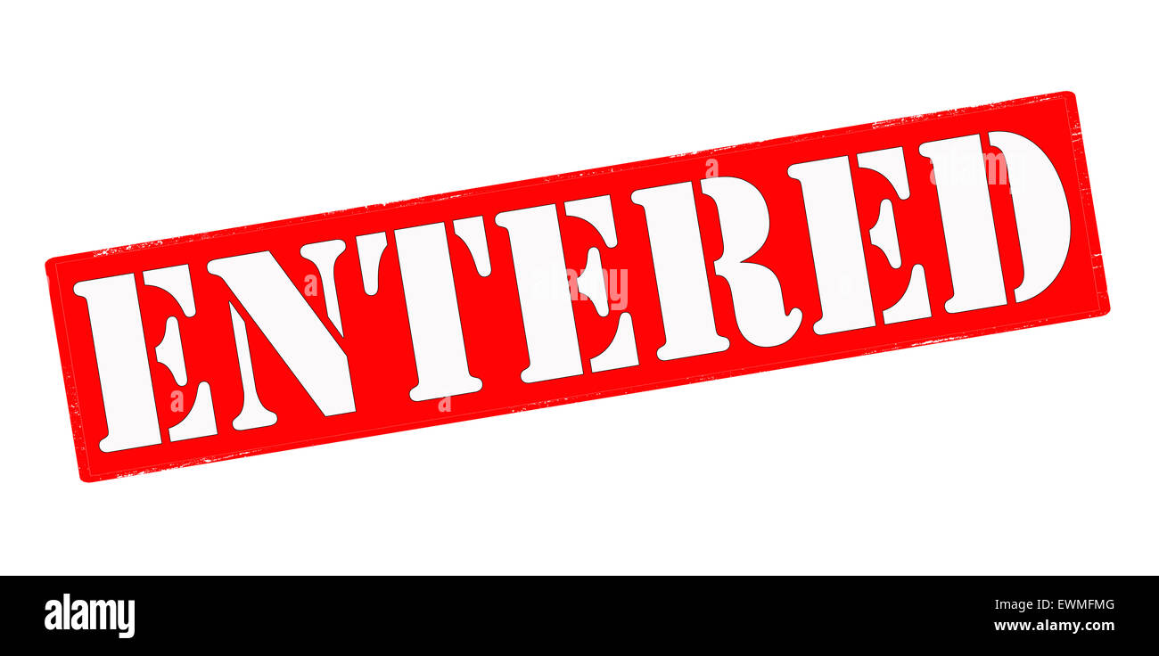 Stamp with word entered inside, illustration Stock Photo - Alamy