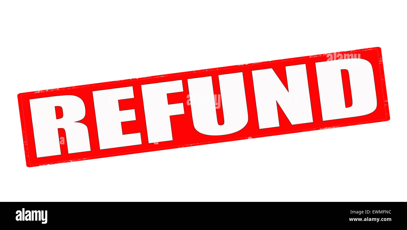 Stamp with word refund inside, illustration Stock Photo - Alamy