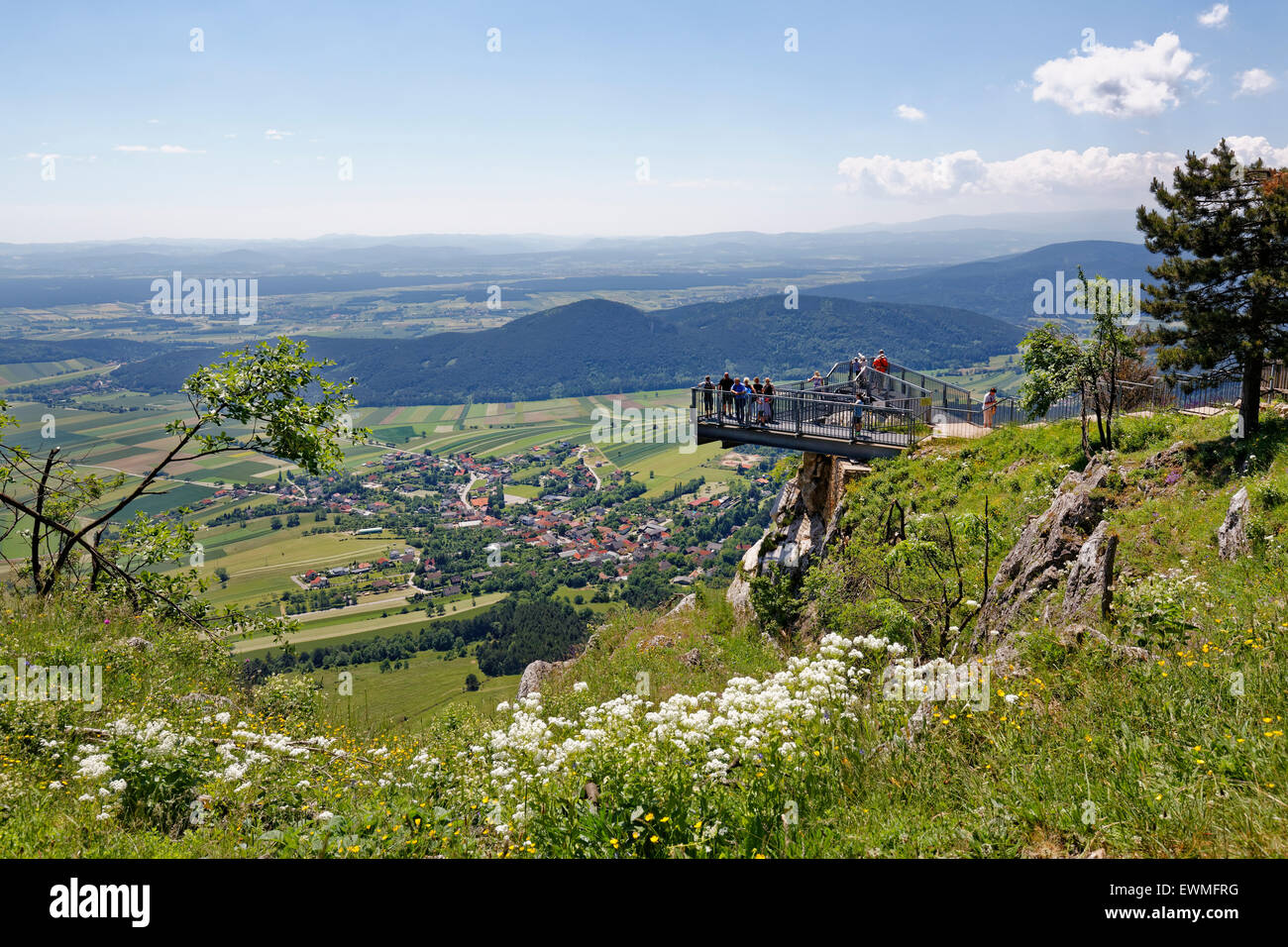 View from the Hohe Wand towards Neue Welt and the Vienna Basin, Skywalk ...