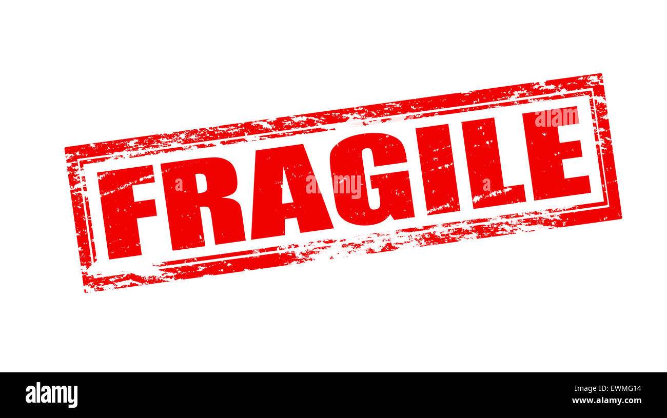 Stamp with word fragile inside, illustration Stock Photo - Alamy