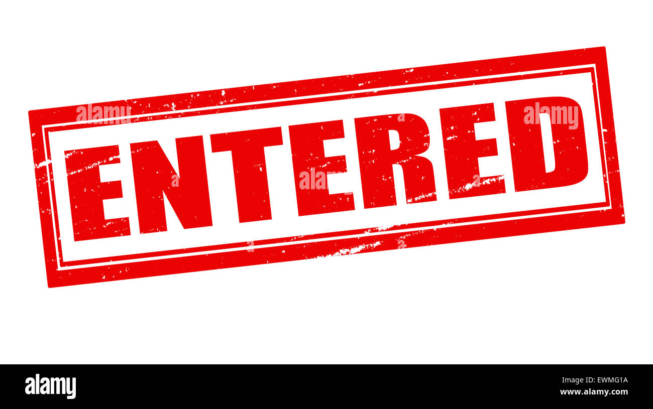 Stamp with word entered inside, illustration Stock Photo - Alamy