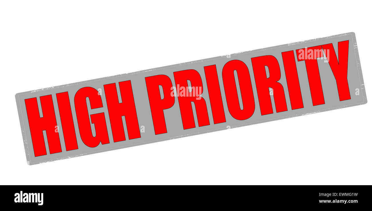 Stamp with text high priority inside, illustration Stock Photo - Alamy