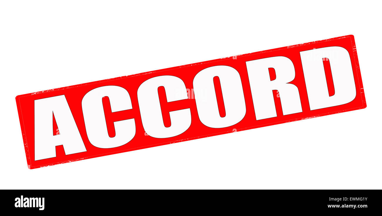 Stamp with word accord inside, illustration Stock Photo - Alamy