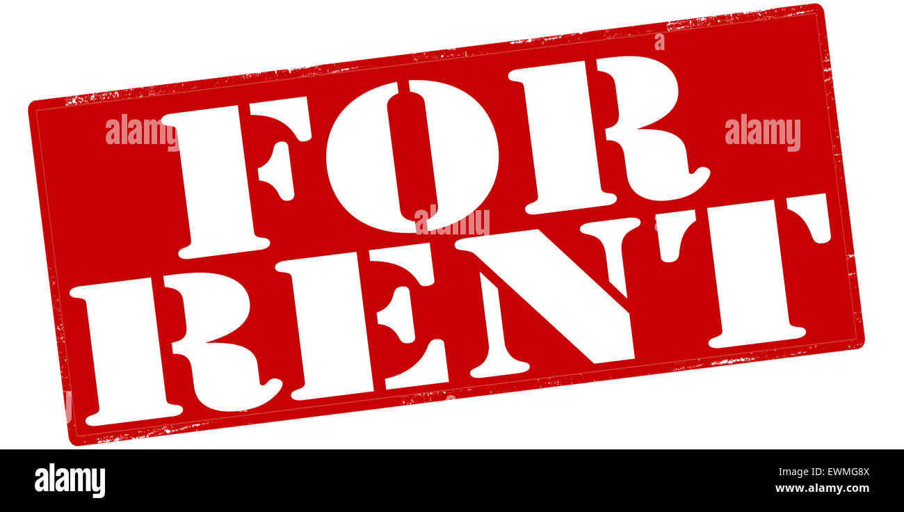 Stamp with text for rent inside, illustration Stock Photo - Alamy