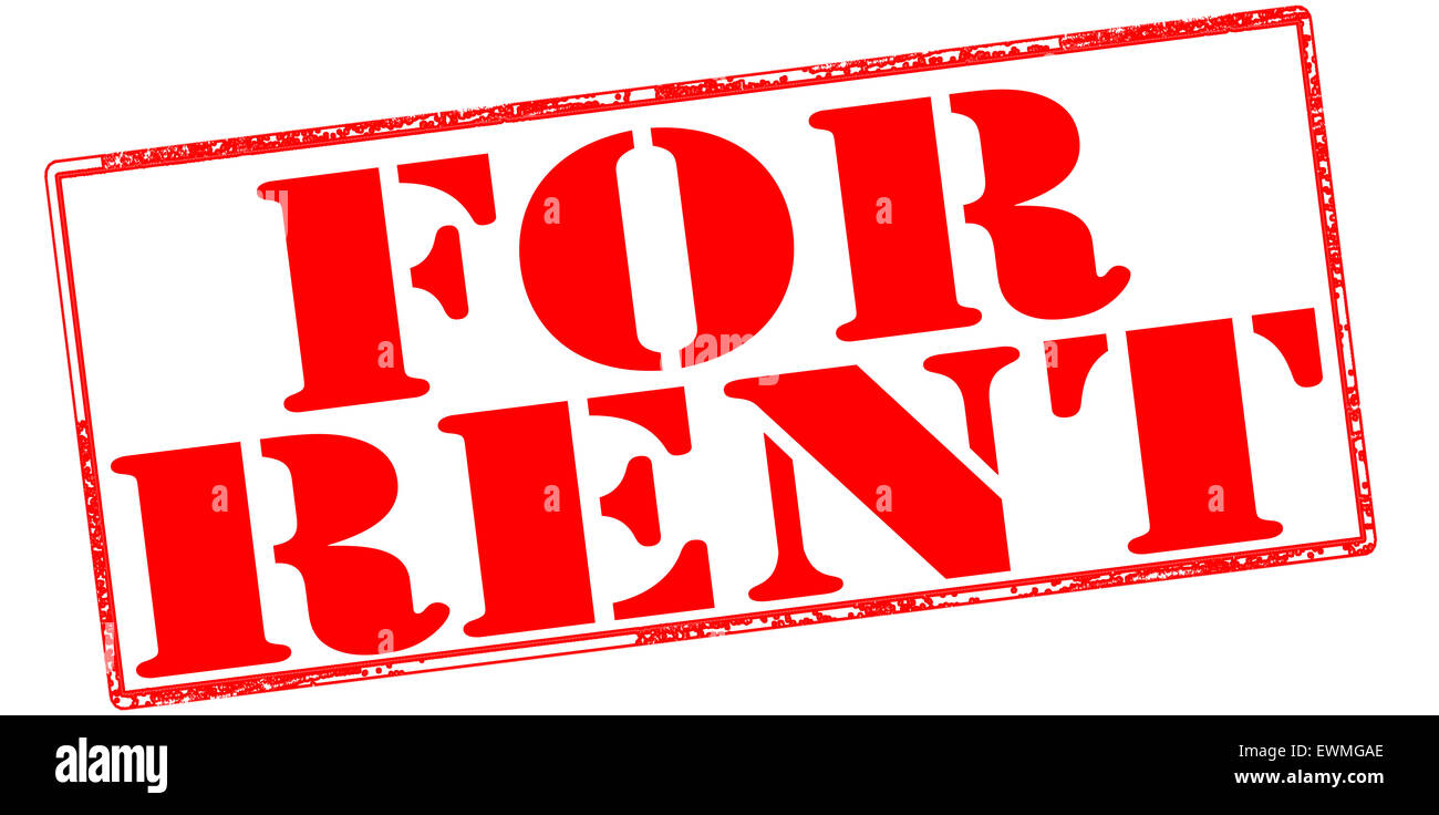 Stamp with text for rent inside, illustration Stock Photo - Alamy