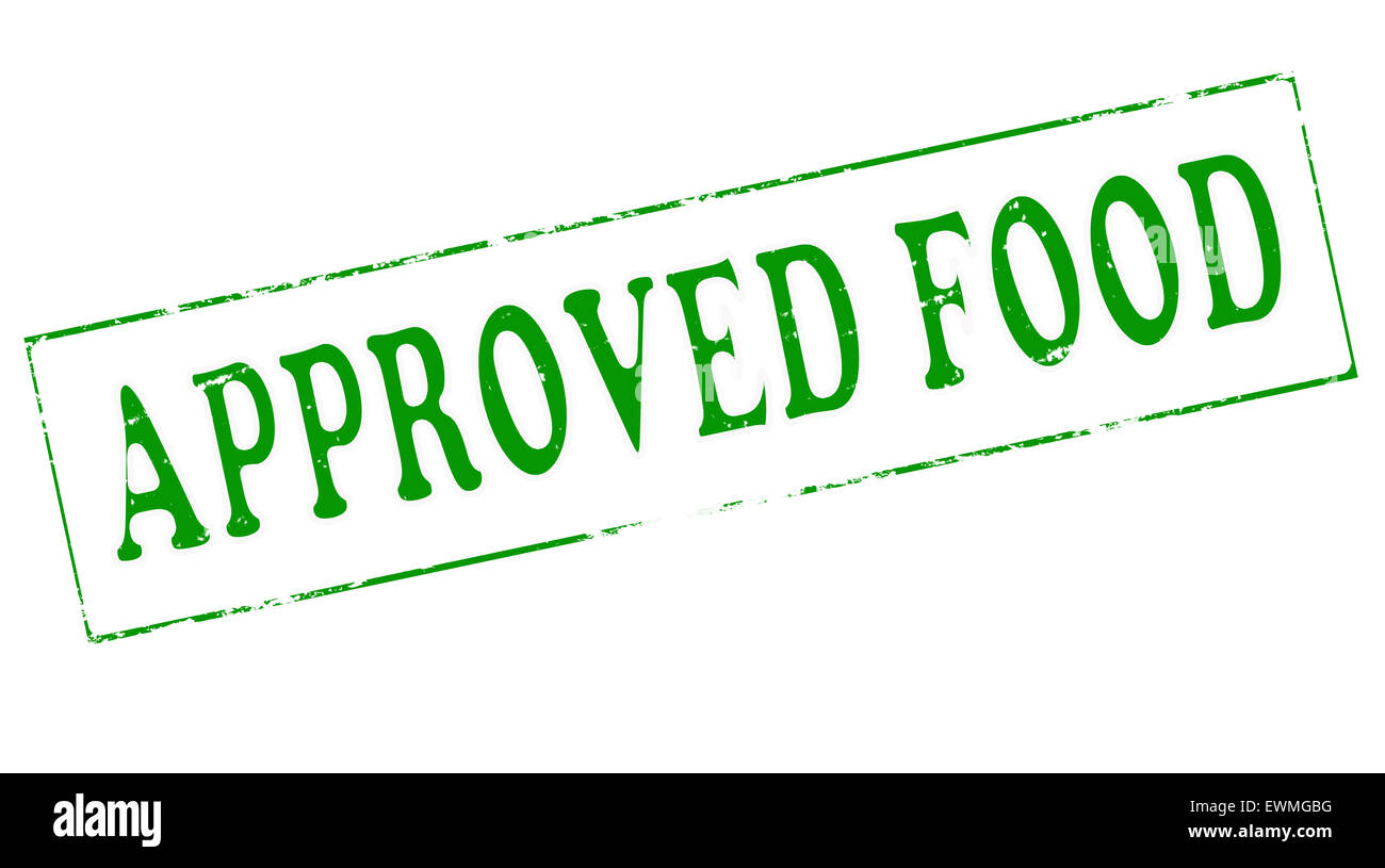 Stamp with text approved food inside, illustration Stock Photo - Alamy
