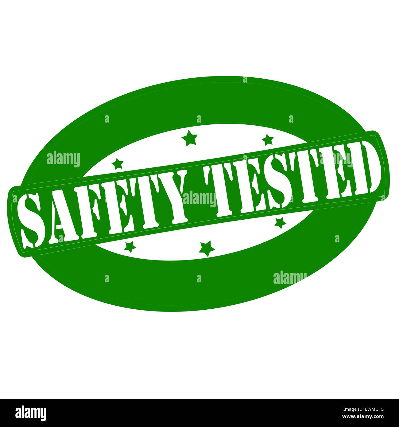 Stamp with text safety tested inside, illustration Stock Photo - Alamy
