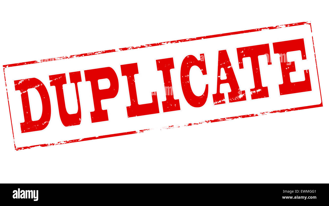 Stamp with text duplicate inside, illustration Stock Photo - Alamy