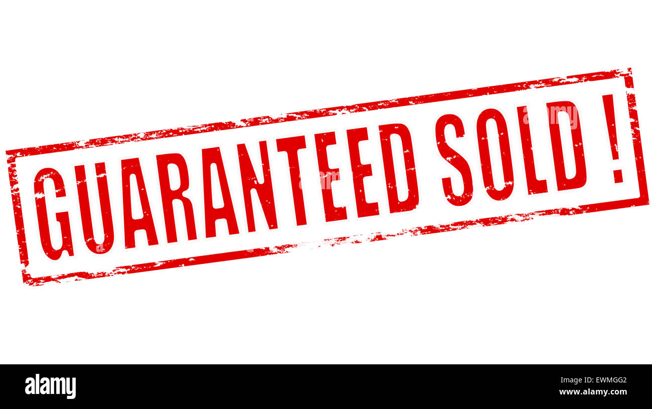 Stamp with text guaranteed sold inside, illustration Stock Photo - Alamy