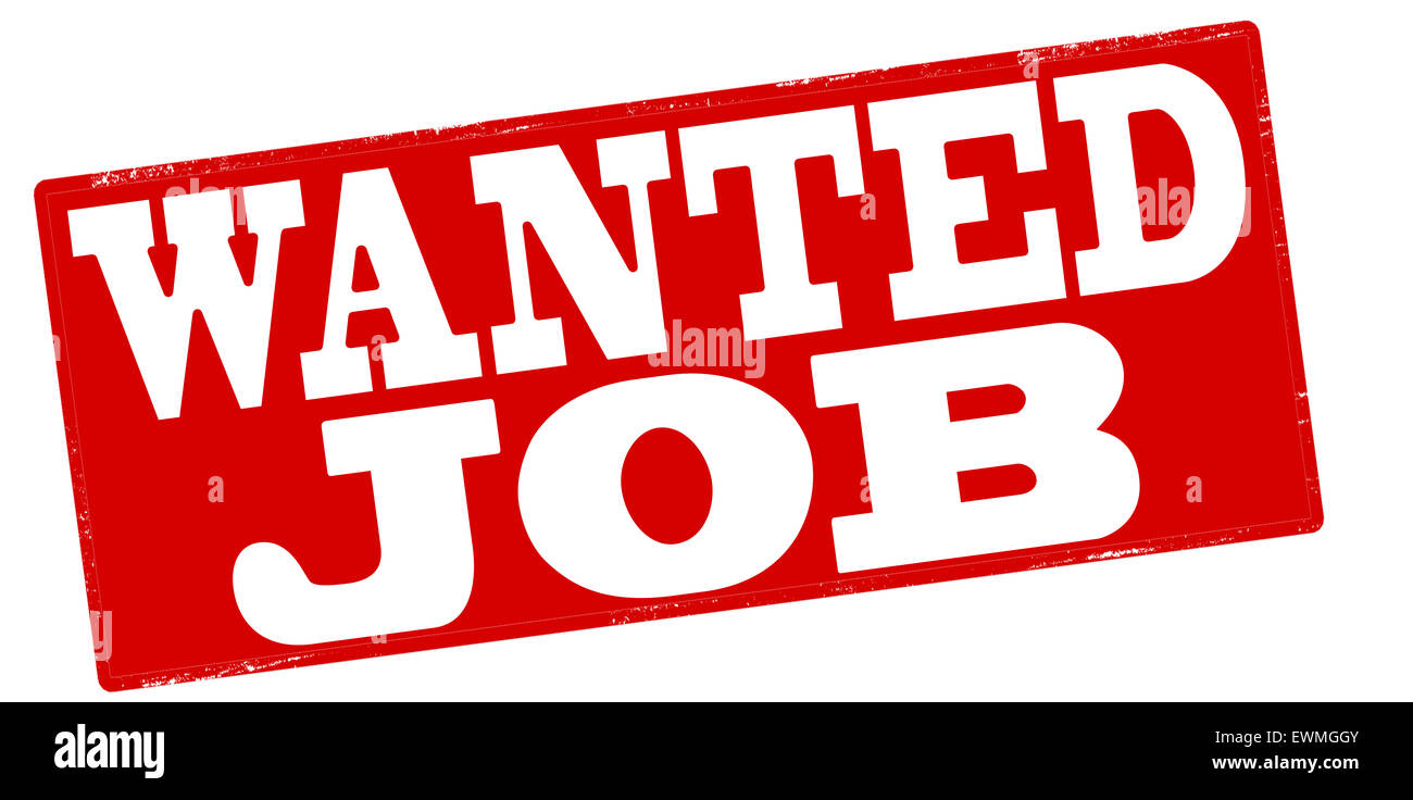 Stamp with text wanted job inside, illustration Stock Photo - Alamy