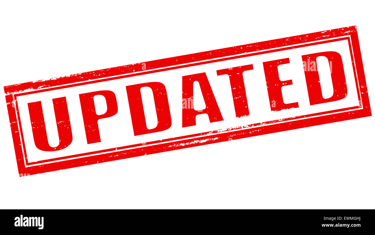 Stamp with word updated inside, illustration Stock Photo - Alamy