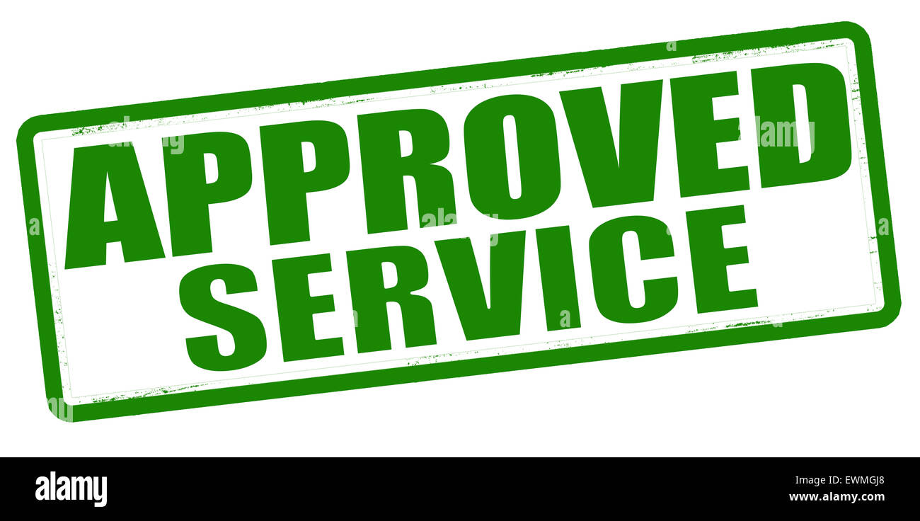 Stamp with text approved service inside, illustration Stock Photo - Alamy