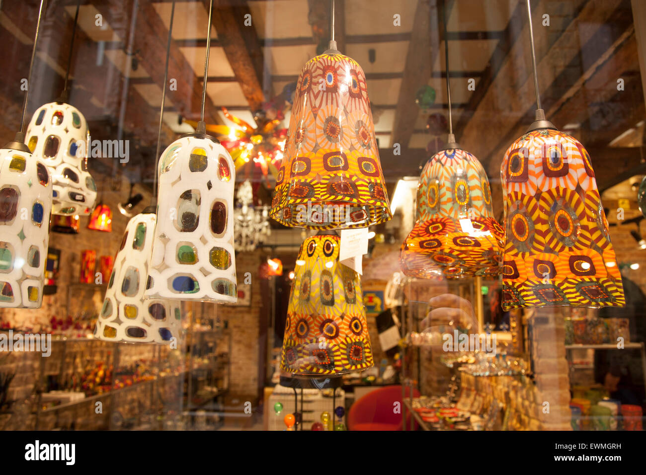 Traditional Venetian Glass in Shop Window in Venice, Italy Stock Photo ...