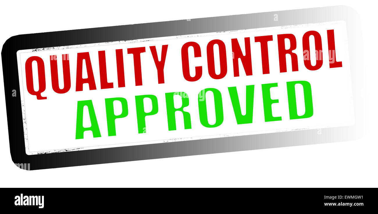 Stamp with text quality control approved inside, illustration Stock ...