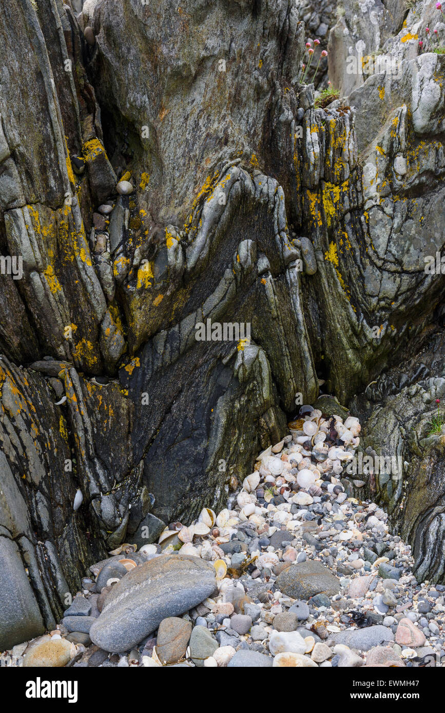 Rock formation, Uisken beach, near Bunessan, Isle of Mull, Hebrides ...
