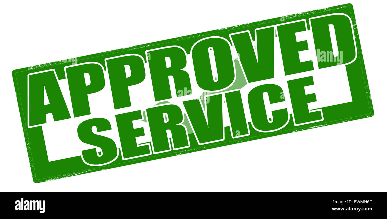 Stamp with text approved service inside, illustration Stock Photo - Alamy