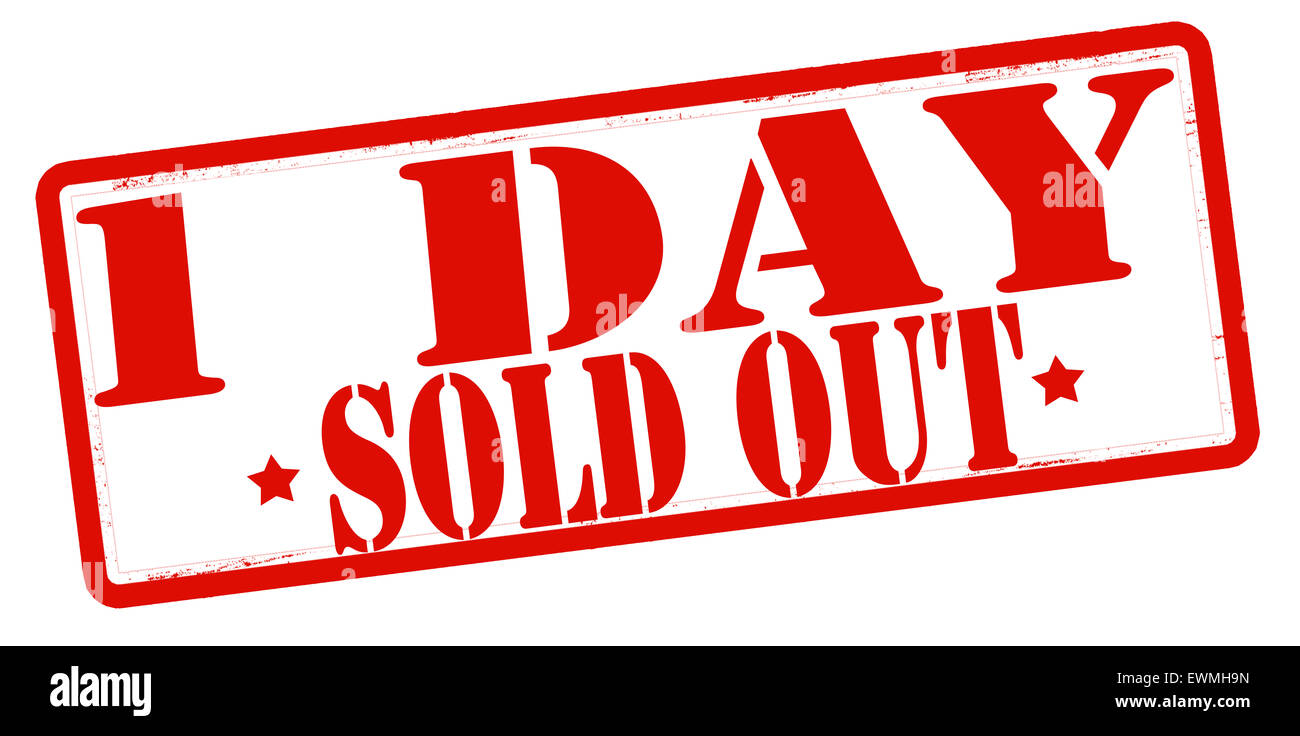 Stamp with text one day sold out inside, illustration Stock Photo - Alamy