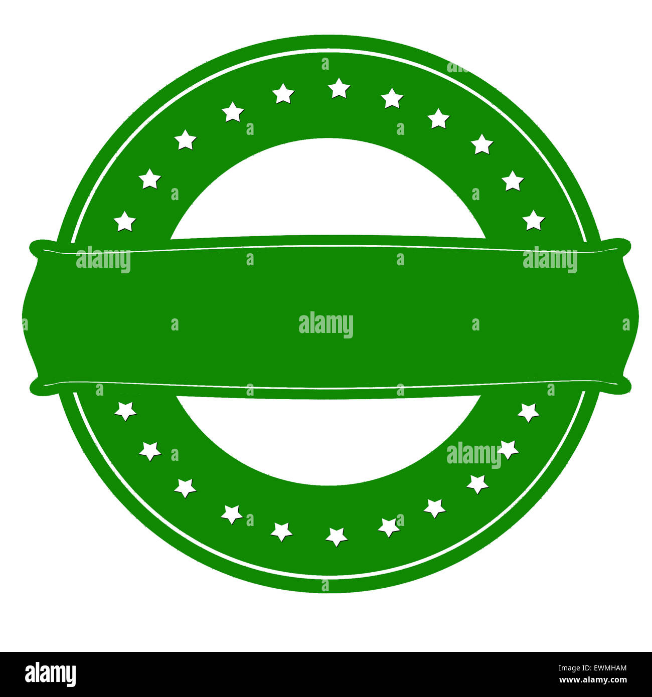 Green round stamp with stars Stock Photo - Alamy