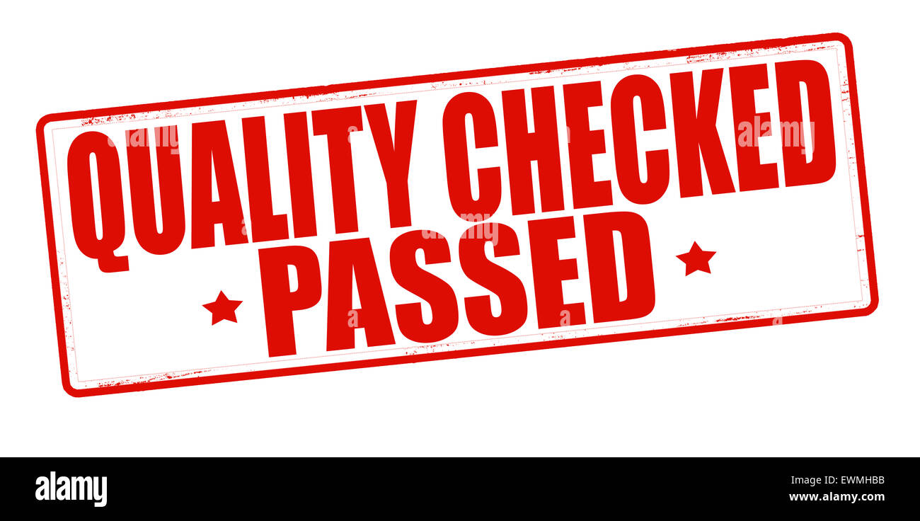 Stamp with text quality checked passed inside, illustration Stock Photo ...
