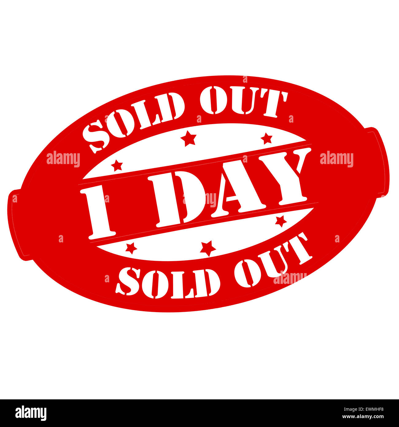 Stamp with text one day sold out inside, illustration Stock Photo - Alamy
