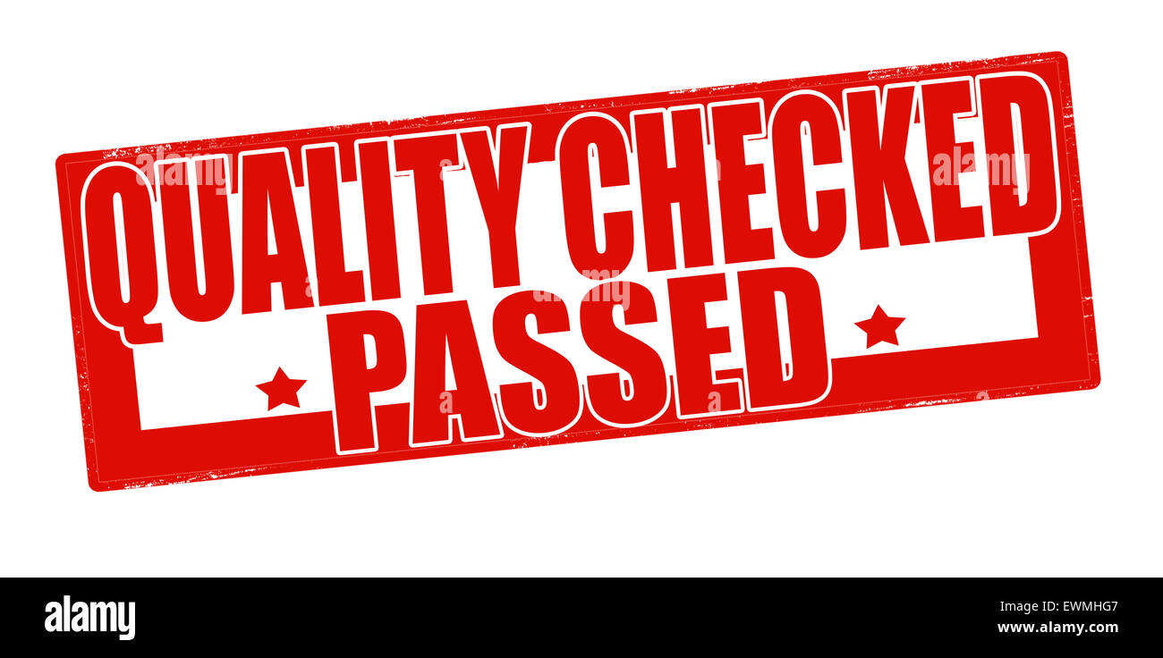 Stamp with text quality checked passed inside, illustration Stock Photo ...