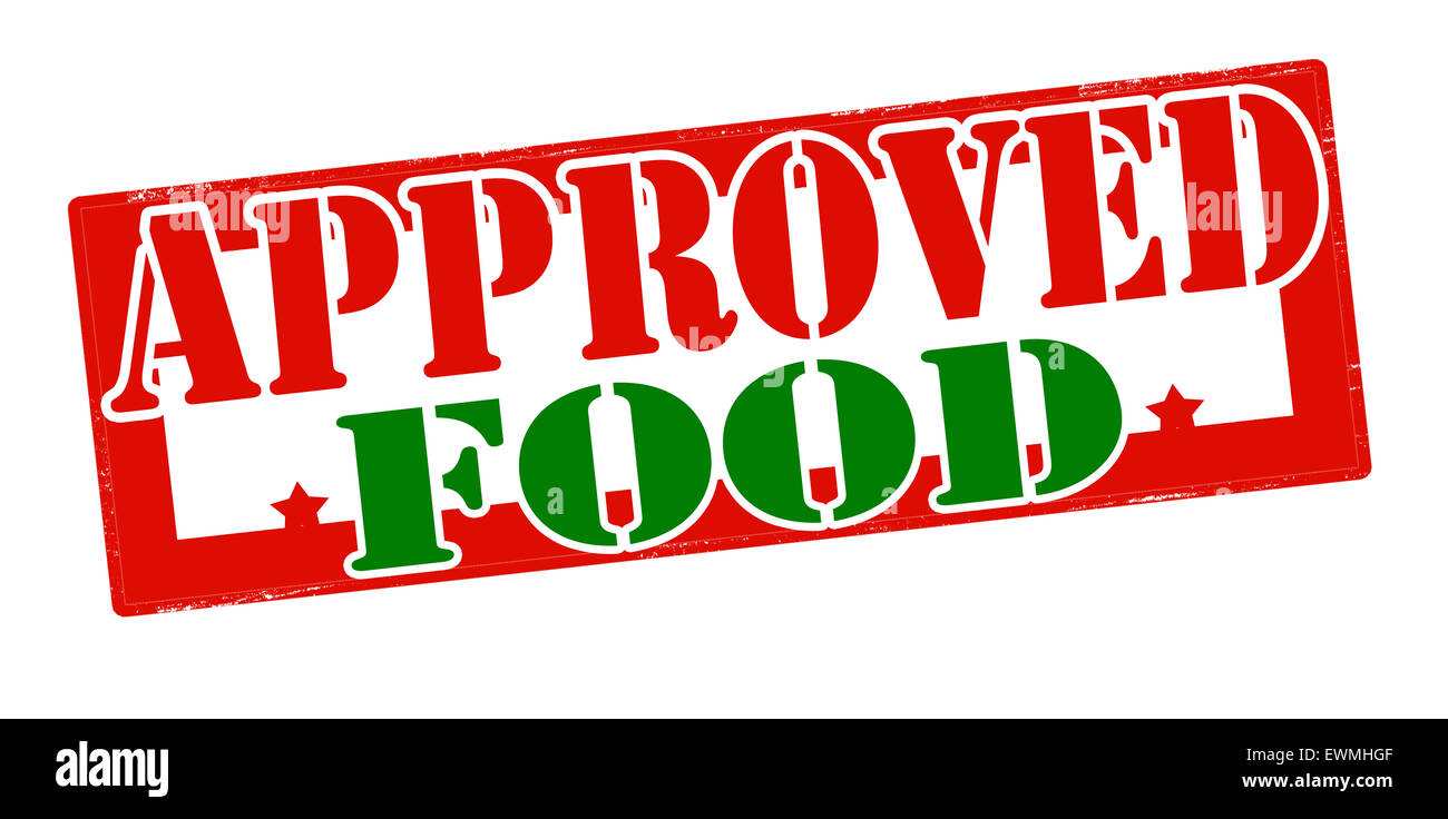 Stamp with text approved food inside, illustration Stock Photo - Alamy