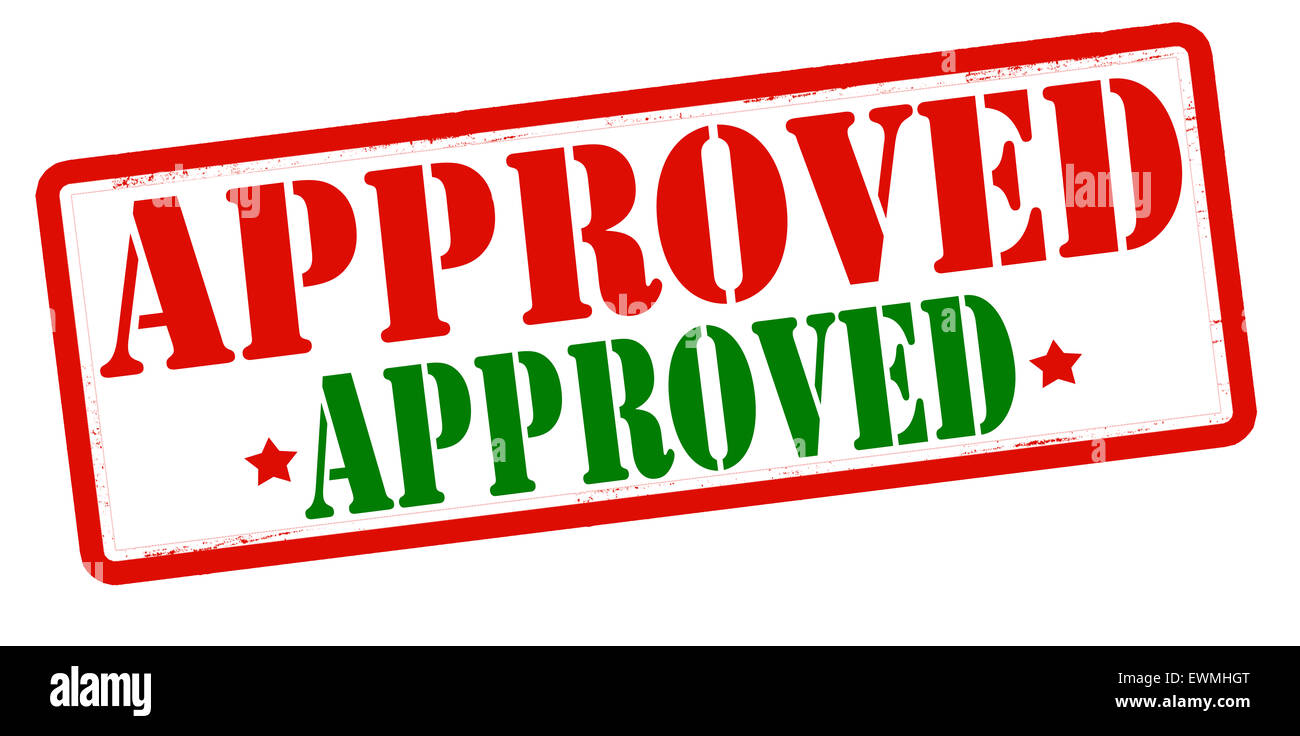 Stamp with word approved inside, illustration Stock Photo - Alamy