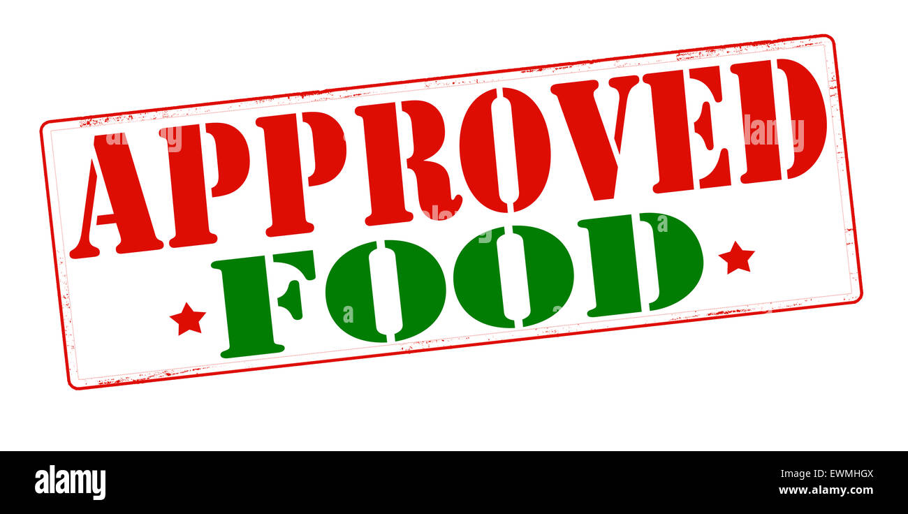 Stamp with text approved food inside, illustration Stock Photo - Alamy