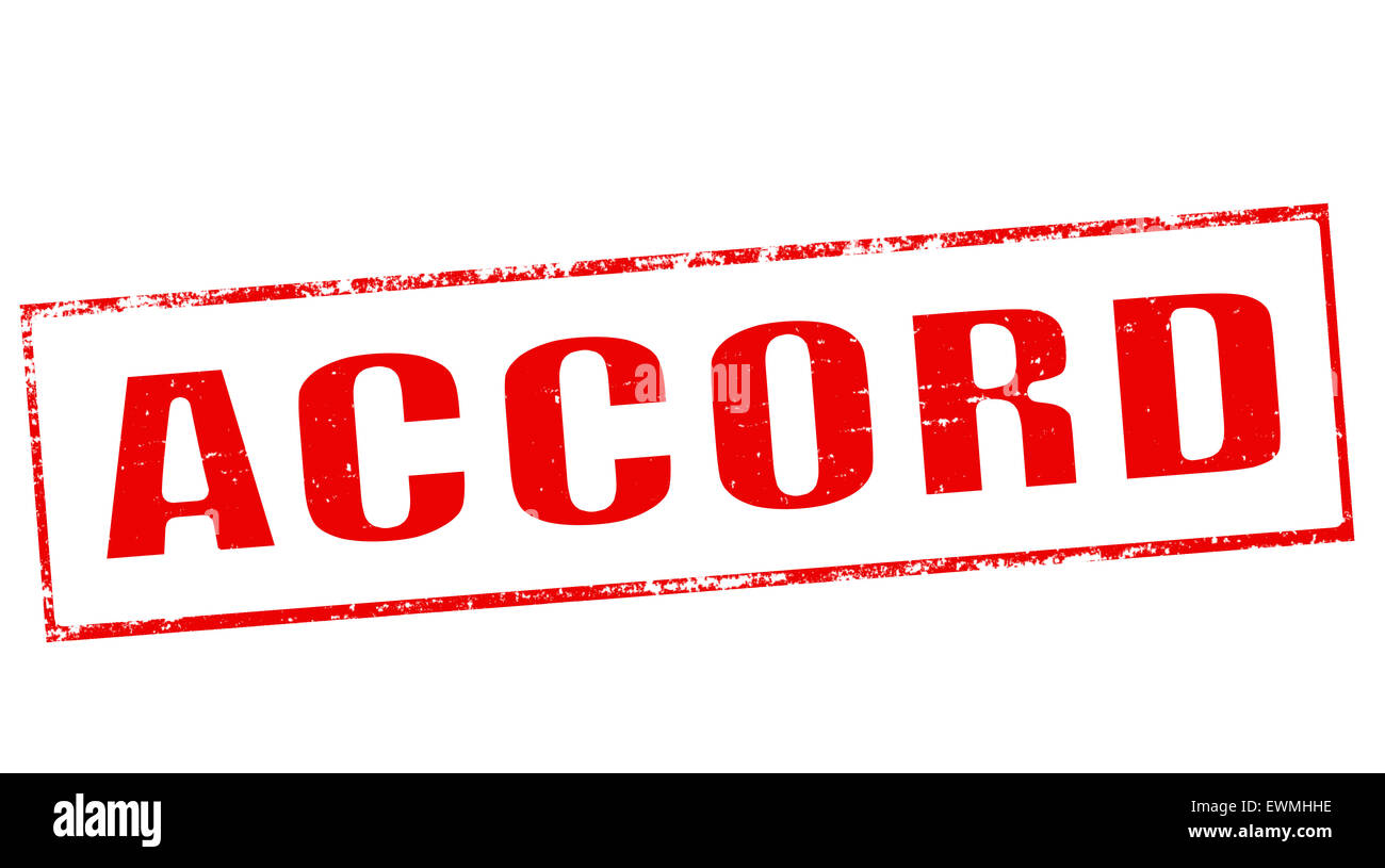 Stamp with word accord inside, illustration Stock Photo - Alamy