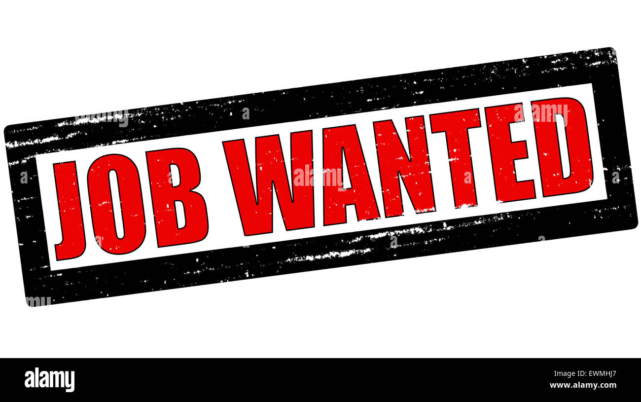 Stamp with text job wanted inside, illustration Stock Photo - Alamy