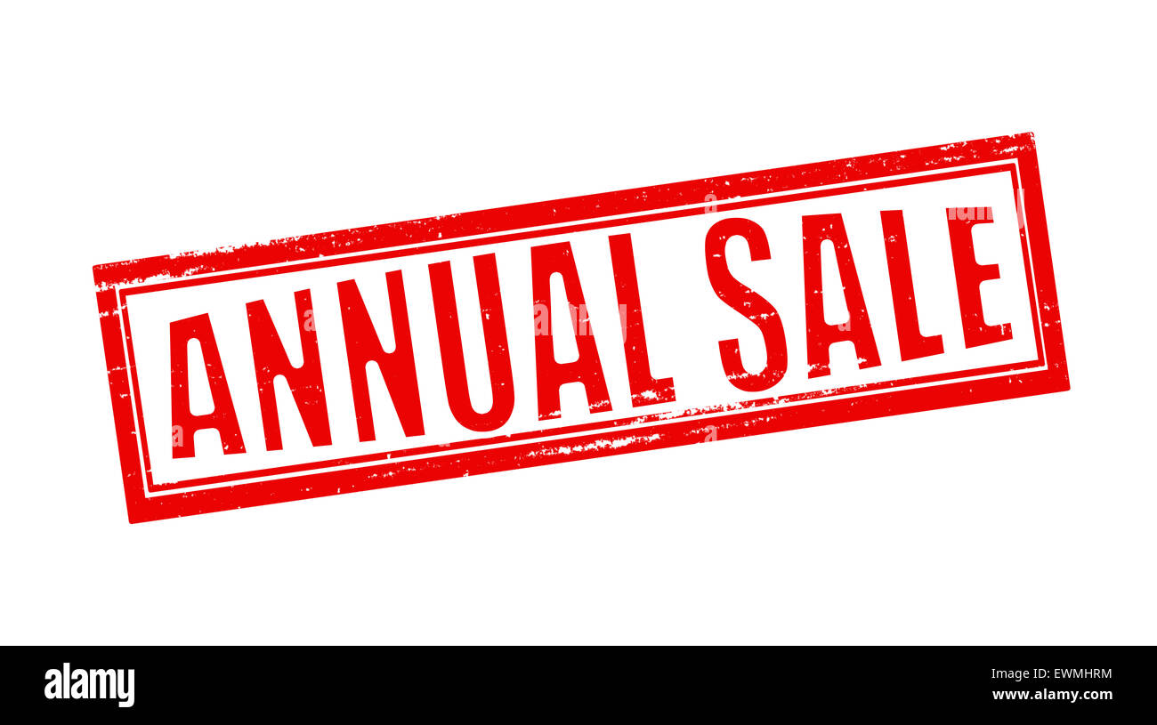 Stamp with text annual sale inside, illustration Stock Photo - Alamy
