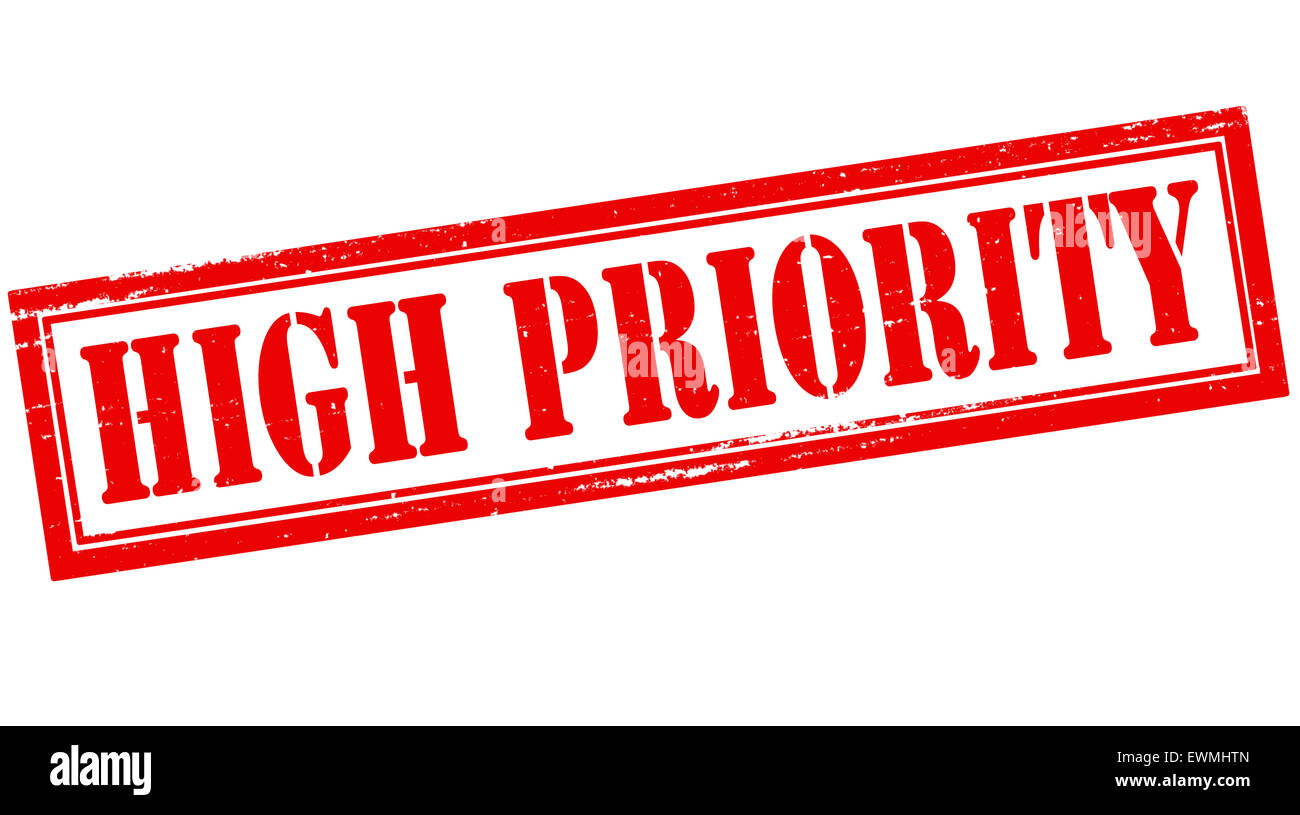 Stamp with text high priority inside, illustration Stock Photo - Alamy