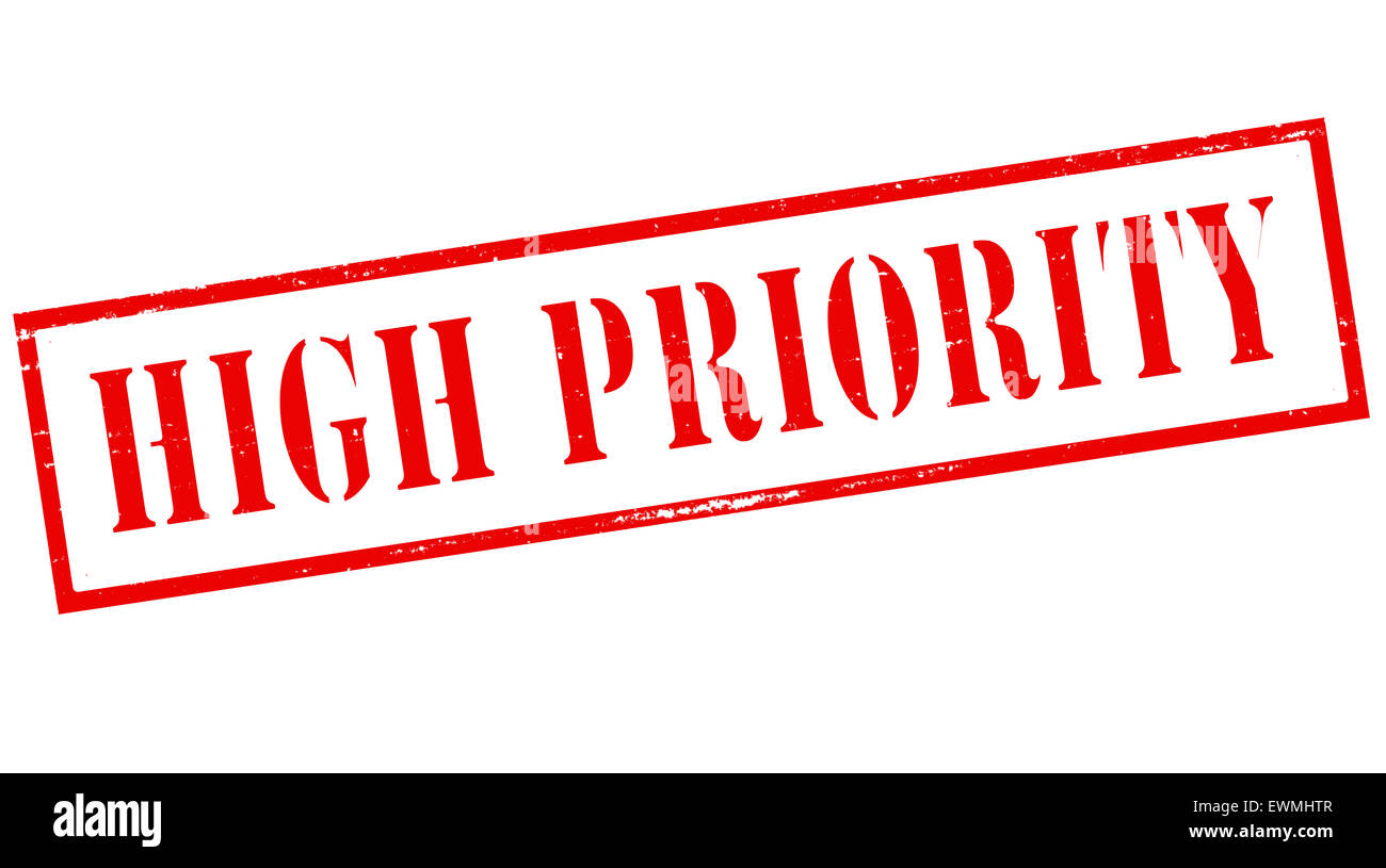 Stamp with text high priority inside, illustration Stock Photo - Alamy