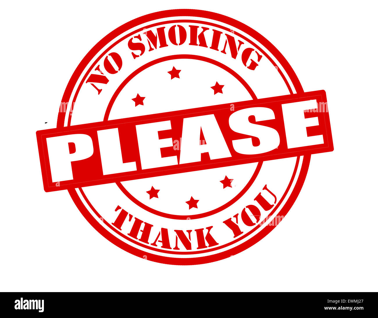 Stamp with text no smoking please inside, illustration Stock Photo - Alamy