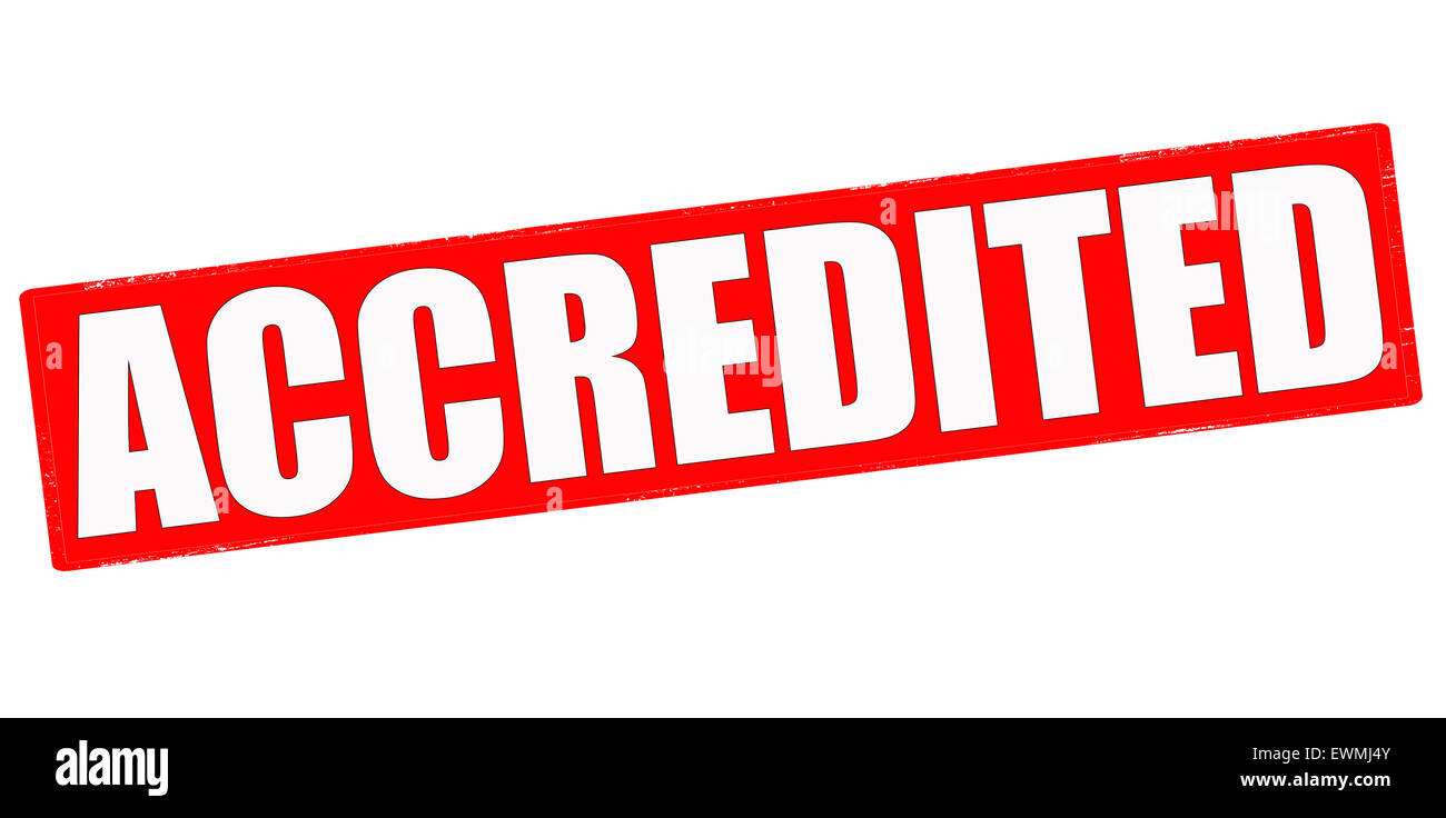 Stamp with word accredited inside, illustration Stock Photo - Alamy