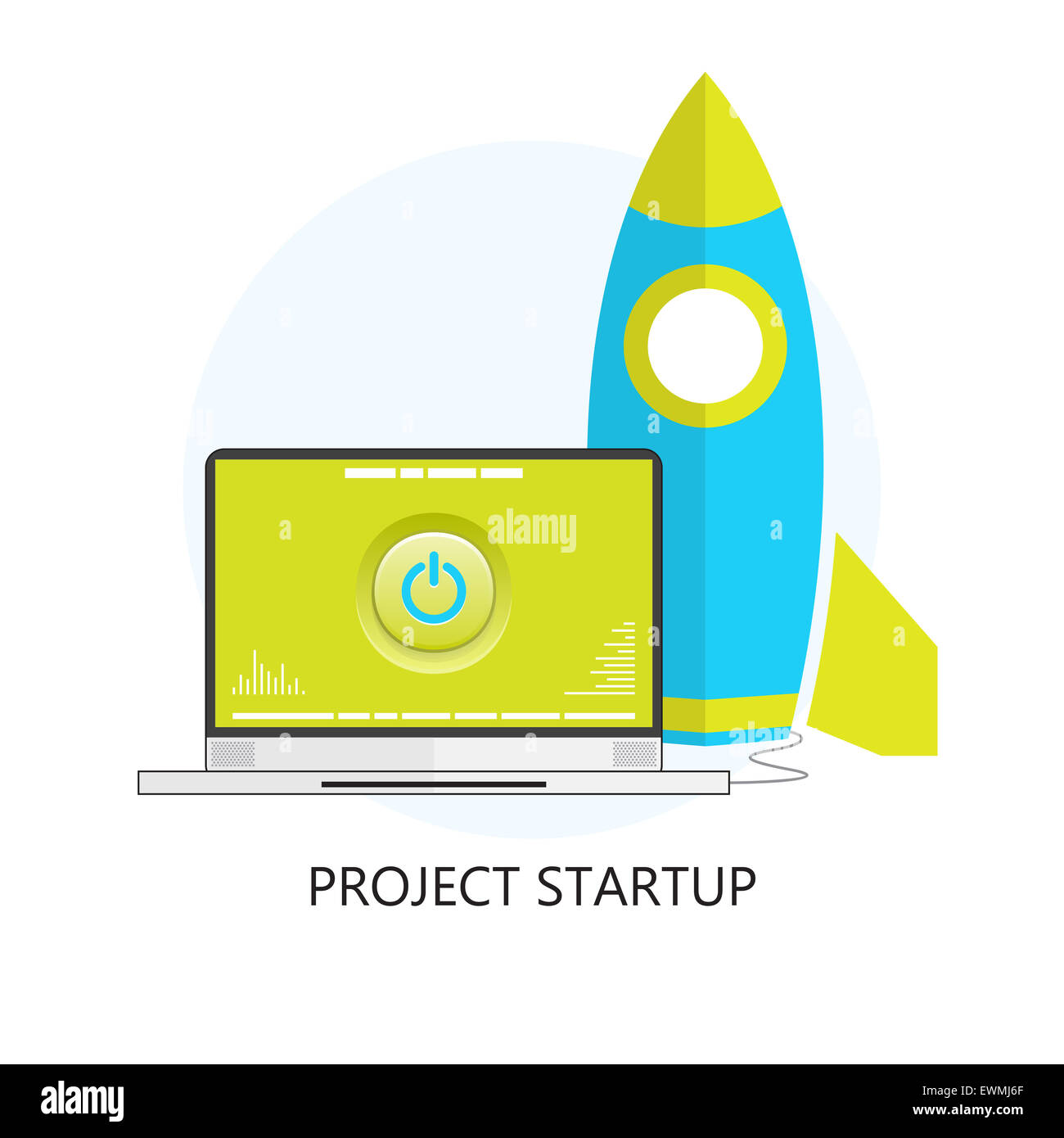 Project Startup Flat Design Icon Stock Photo - Alamy