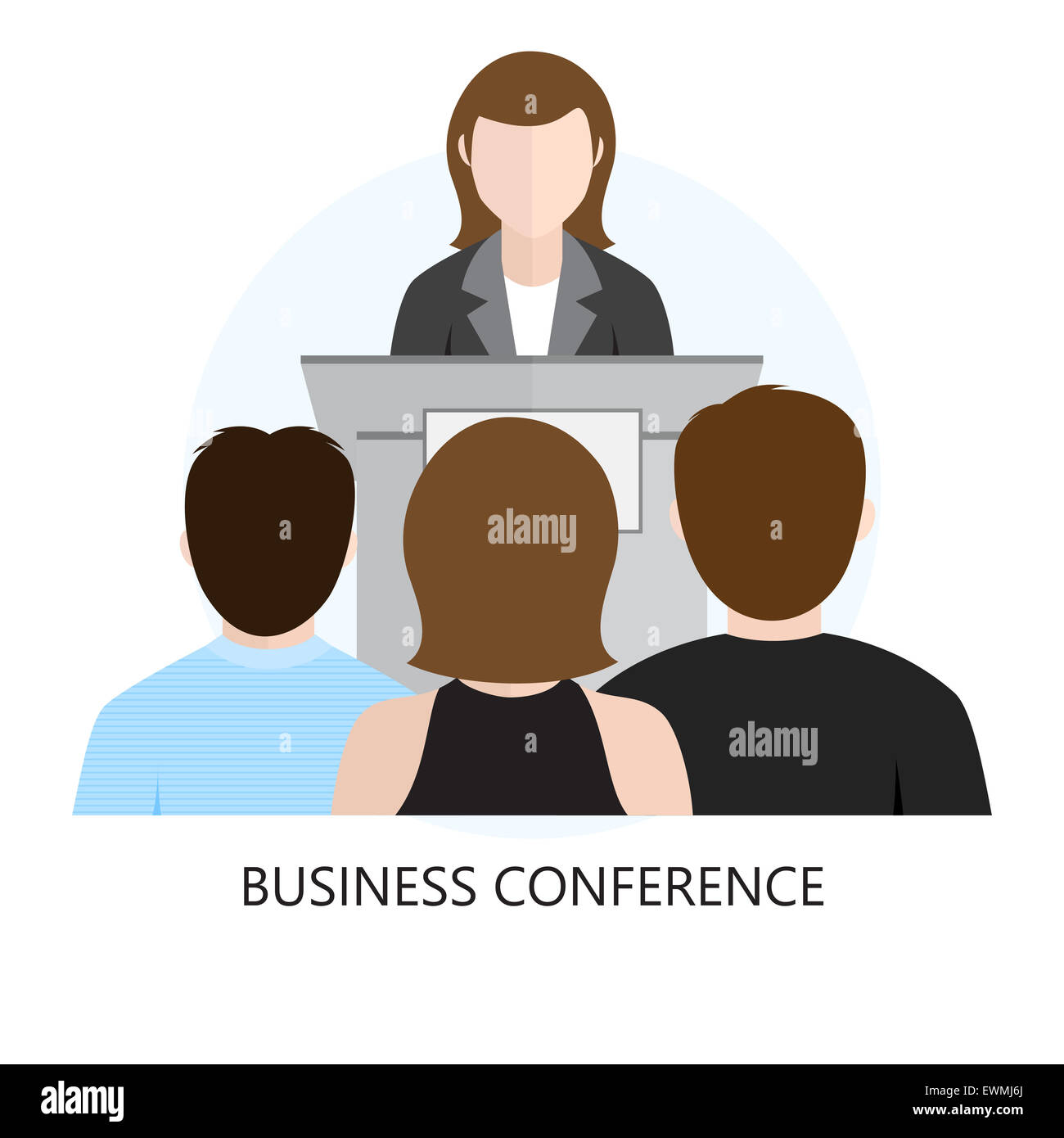 Conference Flat Design Icon Stock Photo - Alamy