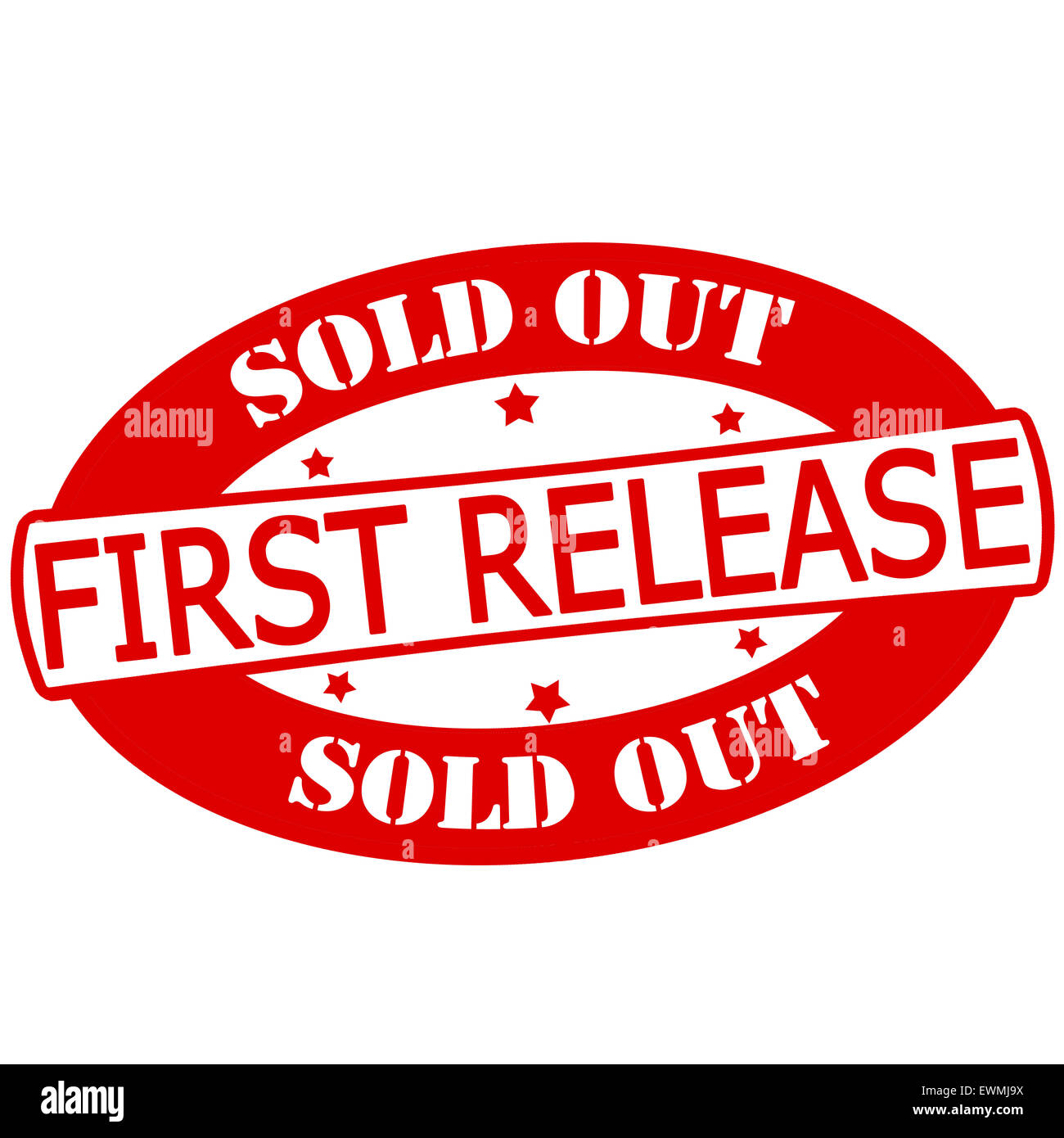 Stamp with text first release inside hi-res stock photography and ...