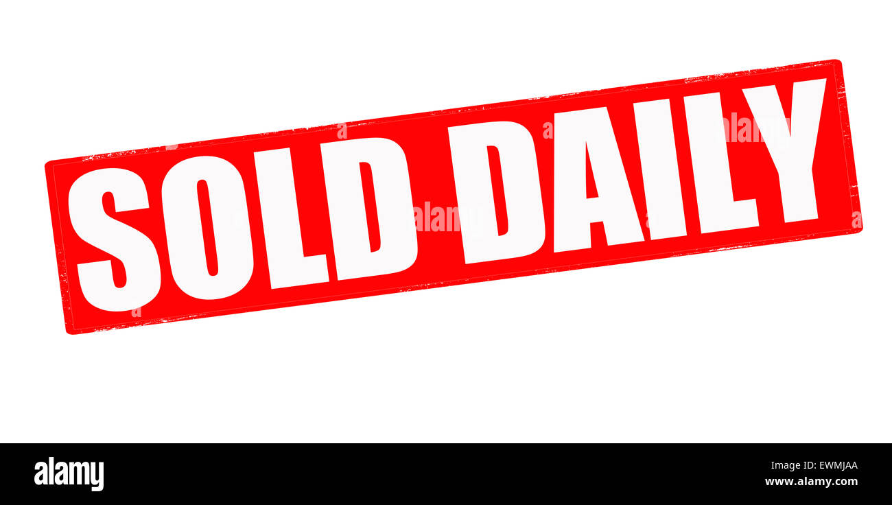 Stamp with text sold daily inside, illustration Stock Photo - Alamy
