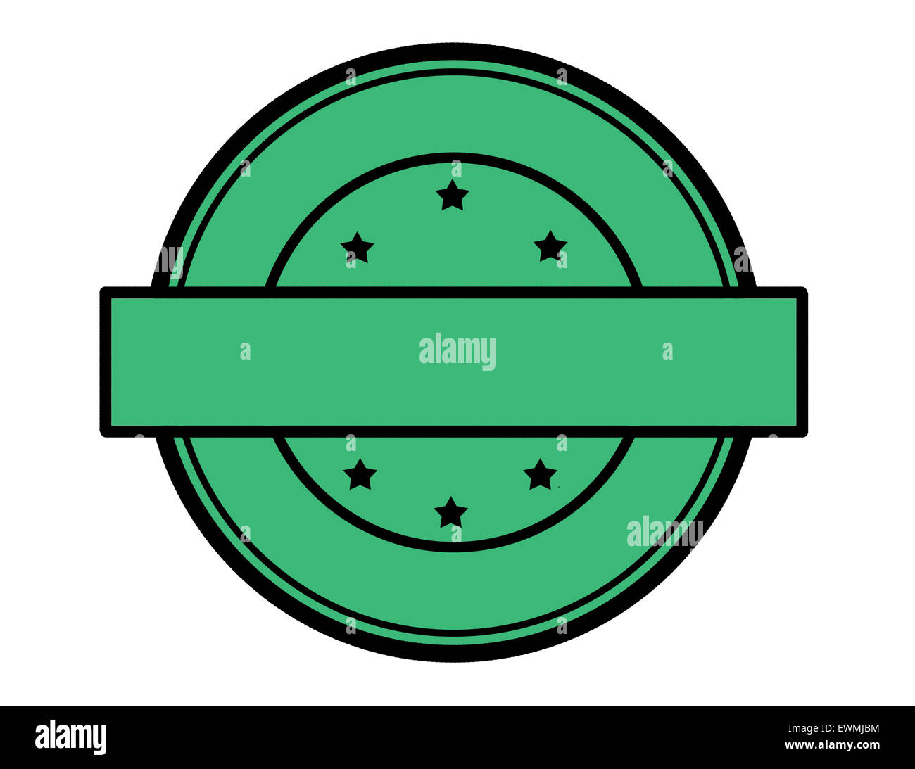 Round green stamp with stars Stock Photo - Alamy