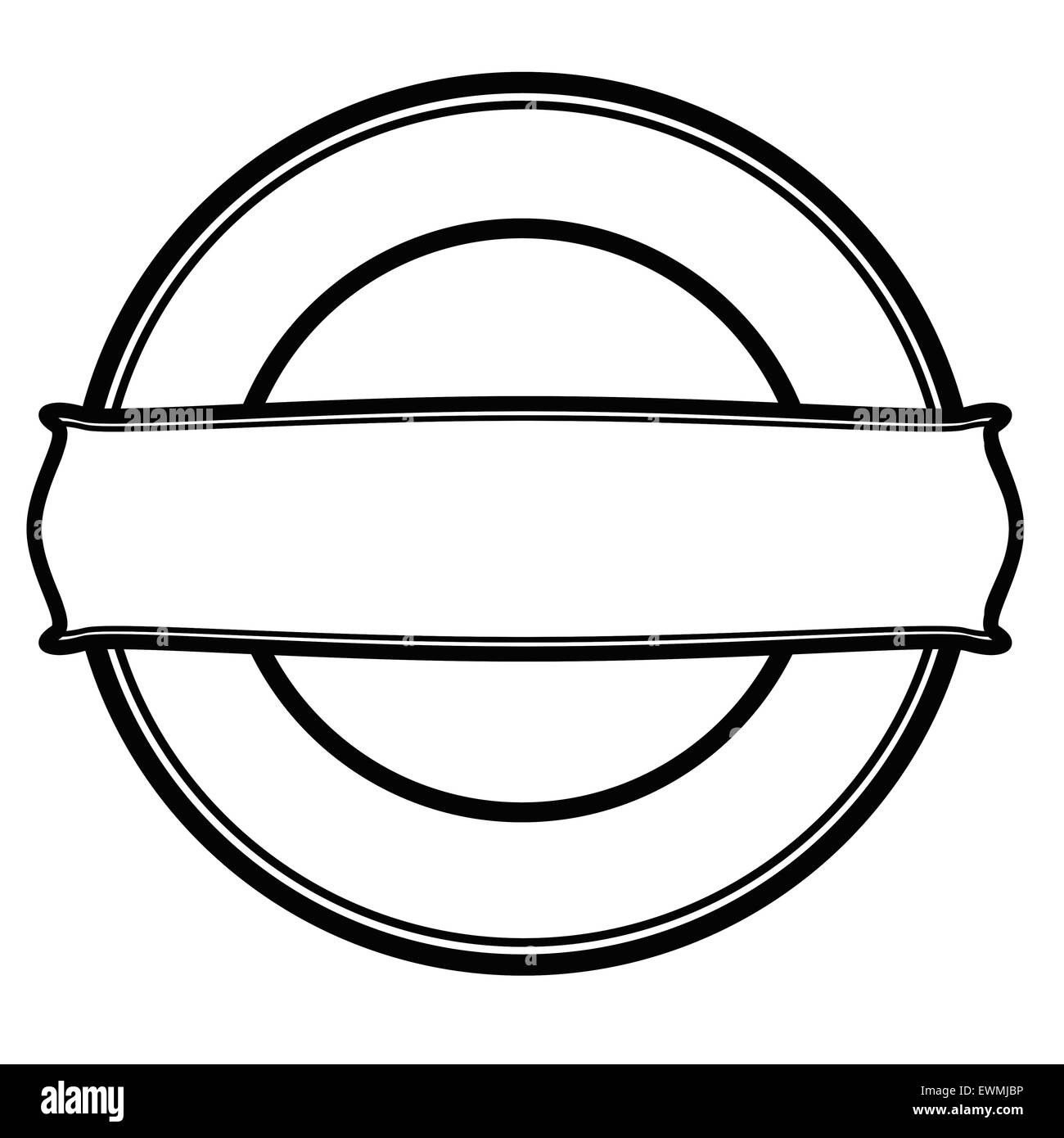 Round stamp with rectangular Stock Photo - Alamy